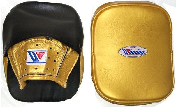 Winning Curved Focus Mitts - Finger Cover - Black · Gold – WJapan Boxing