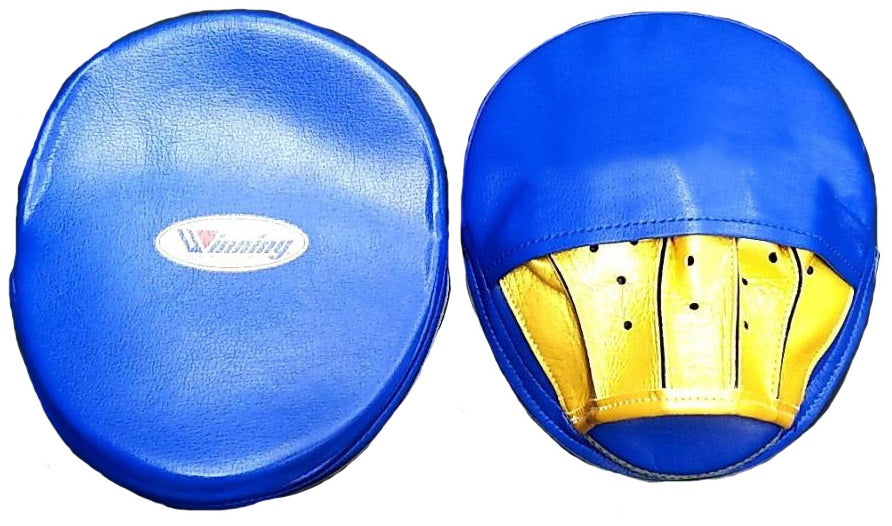 Winning Oval Curved Punch Mitts - Blue · Gold – WJapan Boxing