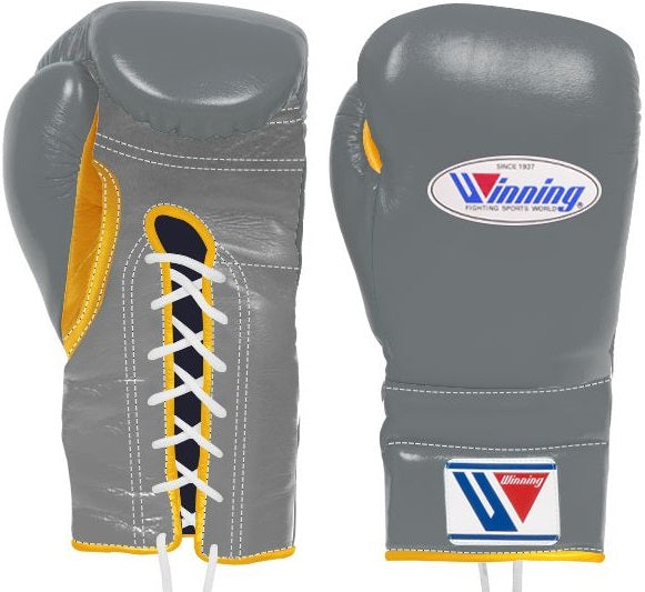 Winning Lace-up Boxing Gloves - Gray · Gold – WJapan Boxing