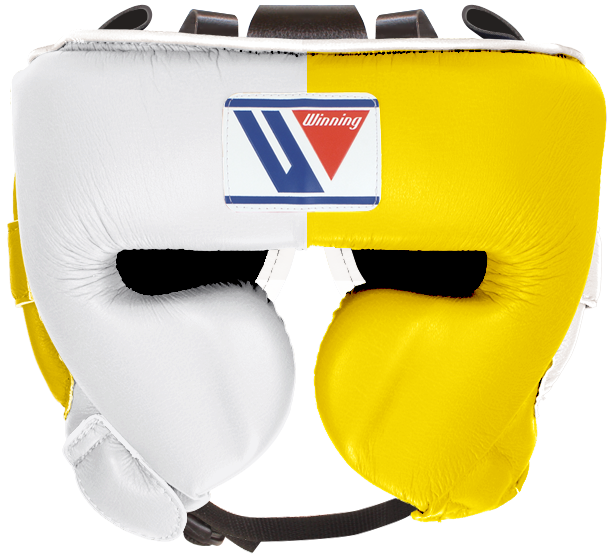 Winning Cheek Protector Headgear - White · Yellow – WJapan Boxing